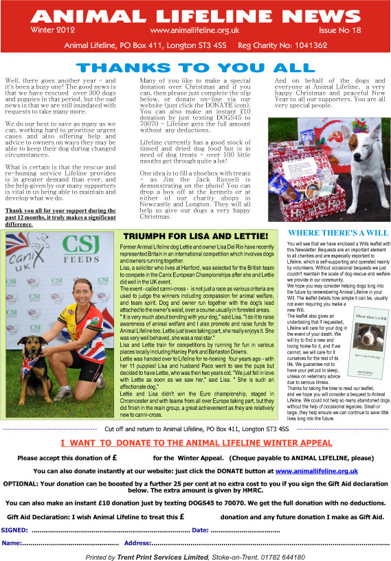 Animal Lifeline - Our Newsletters | Animal Lifeline